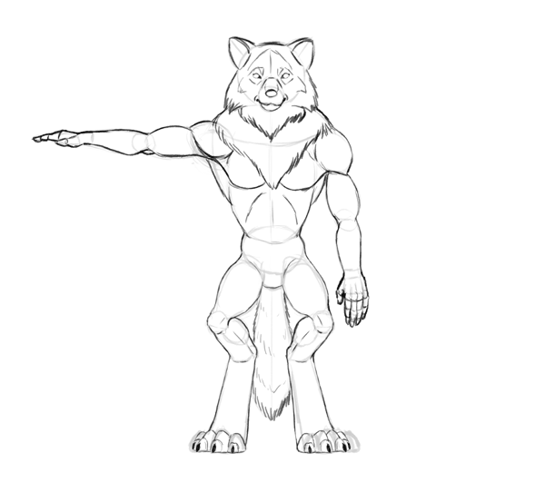 Design and Draw a Model Sheet of a Werewolf Warrior