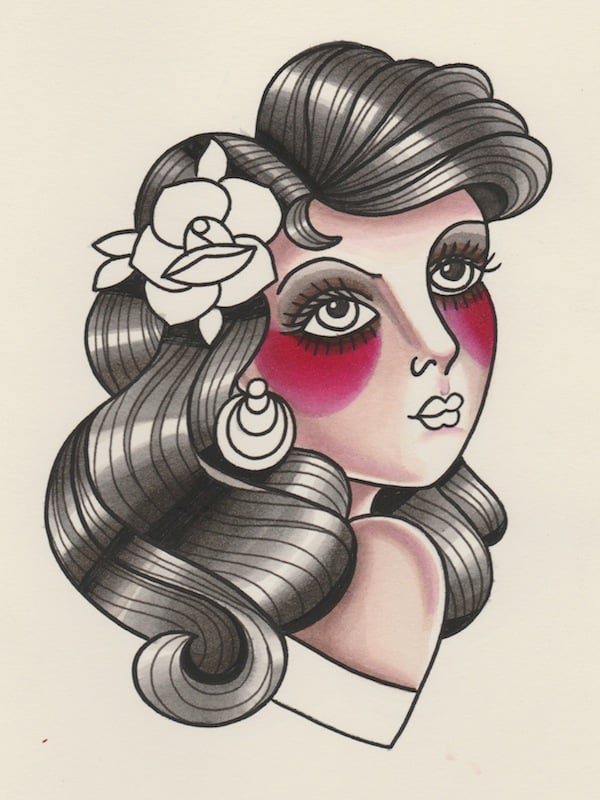 How to Draw a Vintage Pin-Up Portrait Tattoo Illustration | Envato Tuts+
