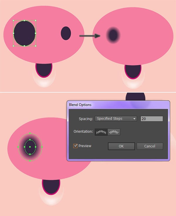 How to Make a Cute Pig Face Icon With Simple Gradient Mesh in Adobe ...
