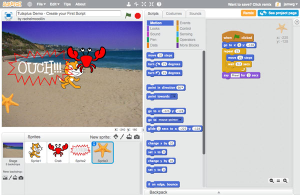 Working With Motion, Looks and Sound in Scratch | Envato Tuts+