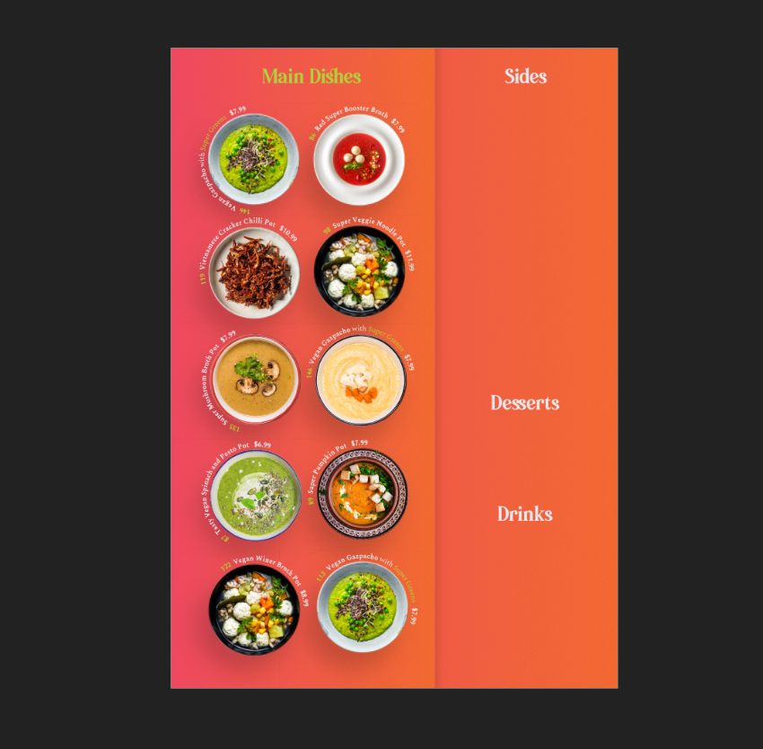 Cómo elaborar una plantilla para menú de restaurante en Affinity Publisher