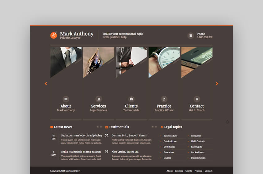 15 + top template Website HTML responsif pengacara (firma hukum ...