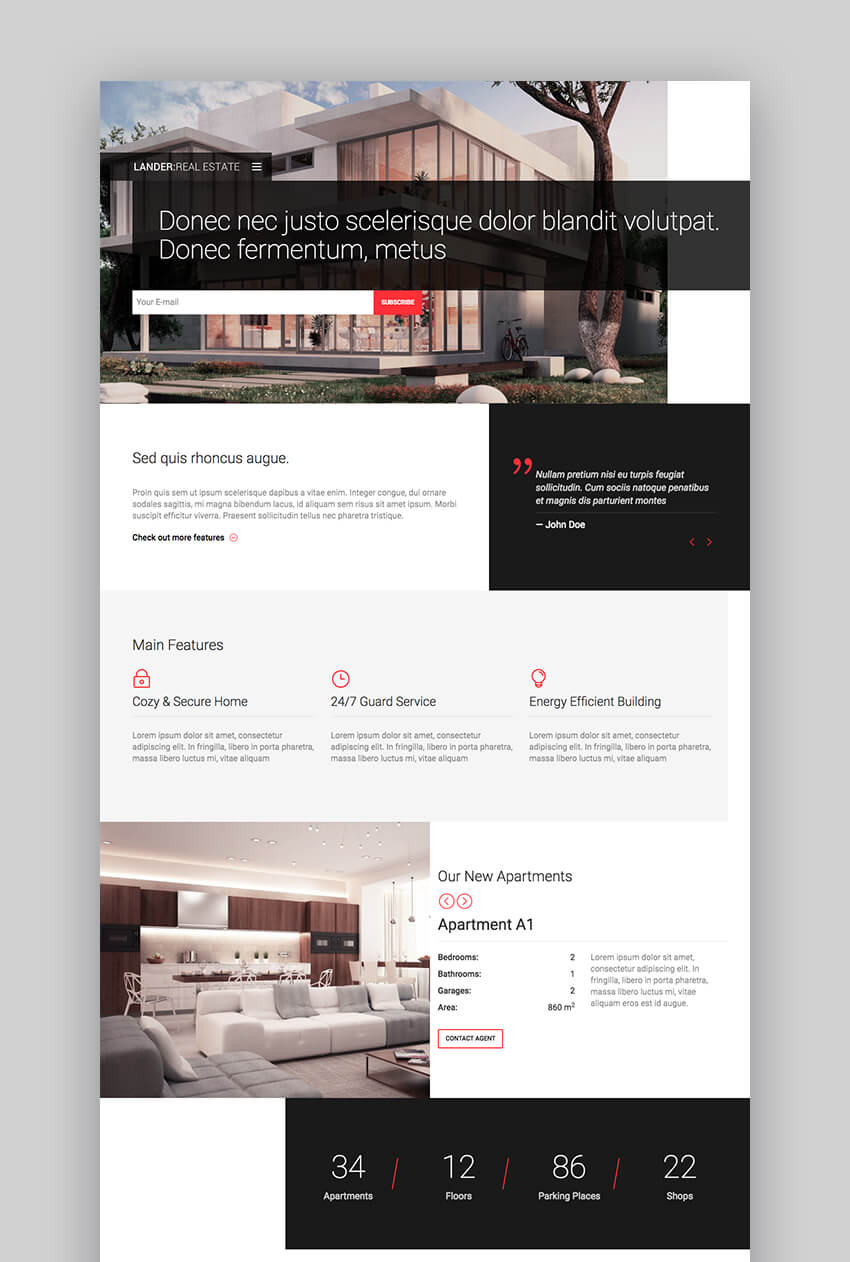 Las 20 mejores plantillas landing page para bienes raíces (descargas ...