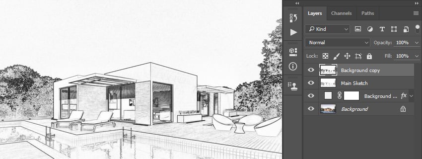 How to Create an Architecture Sketch Effect in Adobe Photoshop | Envato ...