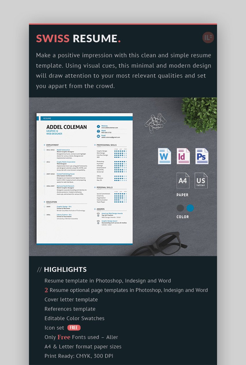 20 Resume Templates Sederhana (Mudah untuk Dikustom & Diedit dengan ...