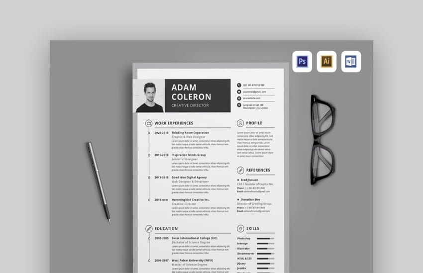 20 Resume Templates Sederhana (Mudah untuk Dikustom & Diedit dengan ...