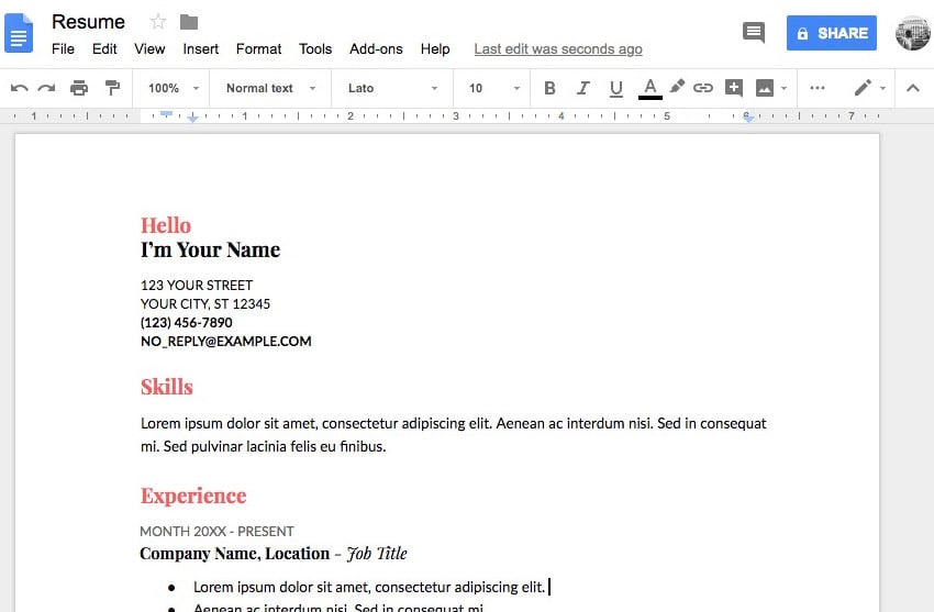 15 Template Resume Google Docs & Microsoft Word Gratis (2018) | Envato ...