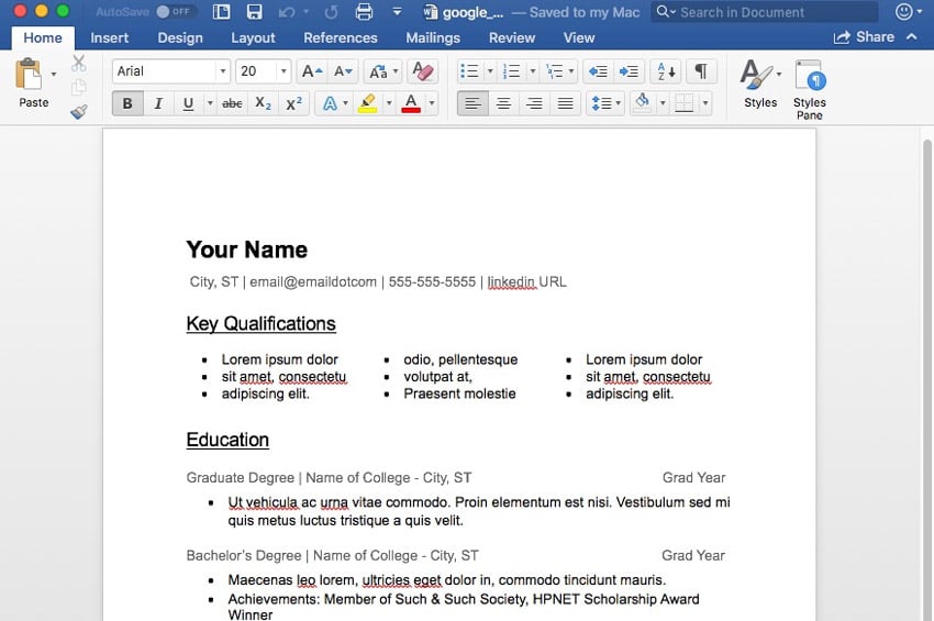15 Template Resume Google Docs & Microsoft Word Gratis (2018) | Envato ...