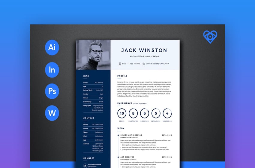 20 Template Kreatif Resume Gratis (Word & PSD bisa di Download ...