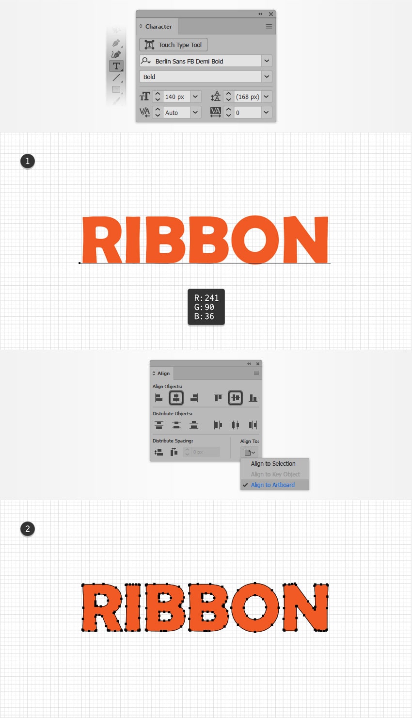 How to Create a Wrapped Ribbon Text Effect in Adobe Illustrator ...