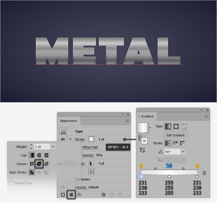 Cómo hacer letras metálicas en Illustrator | Envato Tuts+