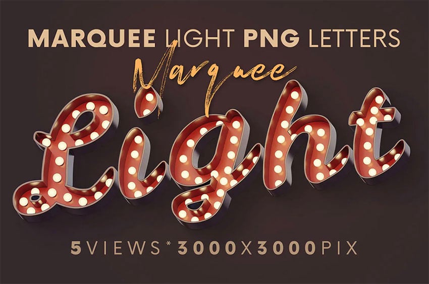 19 letras con focos para marquesinas (¡tipografías de Broadway!)