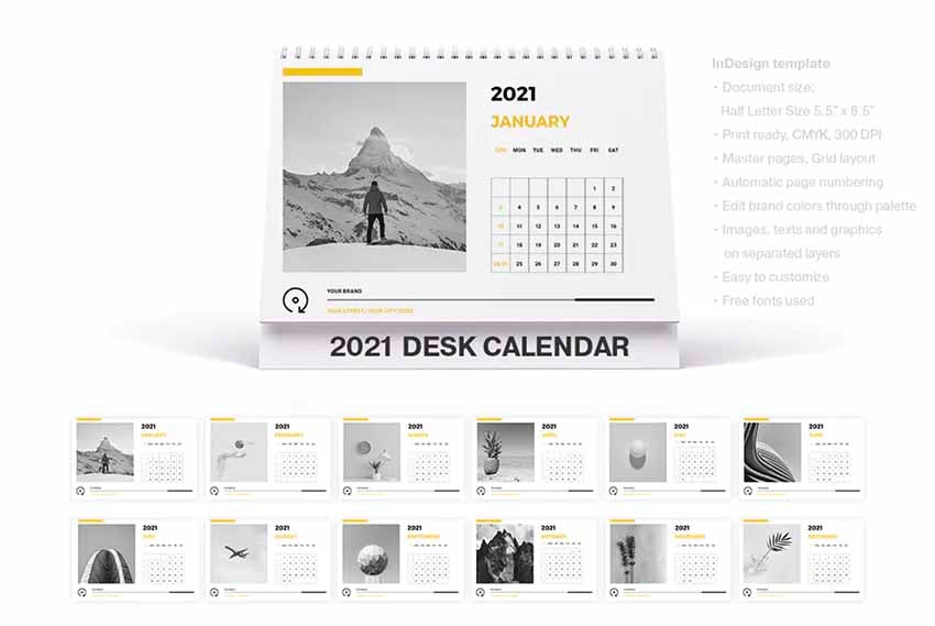 39 Creative Desk Calendar Templates (Stand Up Calendar Designs ...