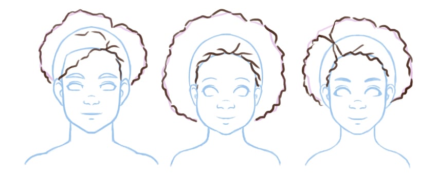 How to Draw Natural, Textured, Afro Hair (How to Draw Curly Hair ...