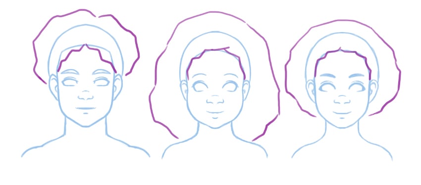 How to Draw Natural, Textured, Afro Hair (How to Draw Curly Hair ...