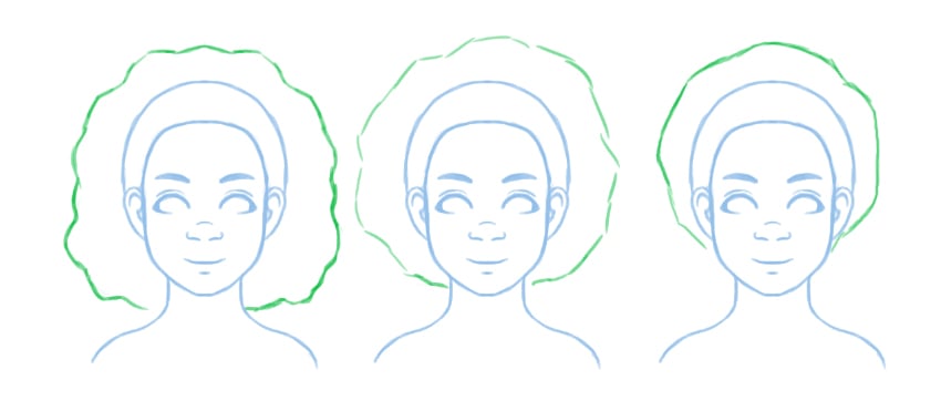 How to Draw Natural, Textured, Afro Hairstyles (Afros, Locs, Braids ...