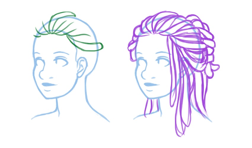 How to Draw Natural, Textured, Afro Hairstyles (Afros, Locs, Braids ...