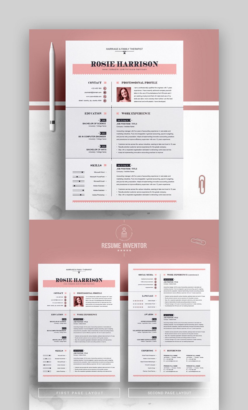 29+ Plantillas de Los Mejores CV Contemporáneos (Formato CV Moderno 2021)