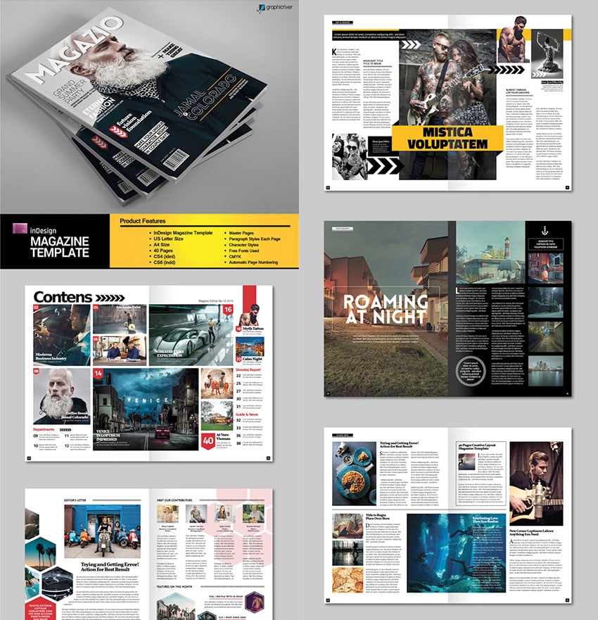 20 modelli di riviste con designs di layouts di stampa creativi ...