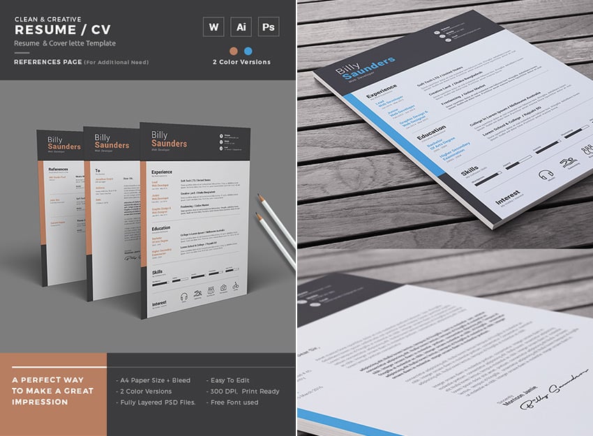 15+ Template Resume MS Word Profesional - Dengan Desain Sederhana ...