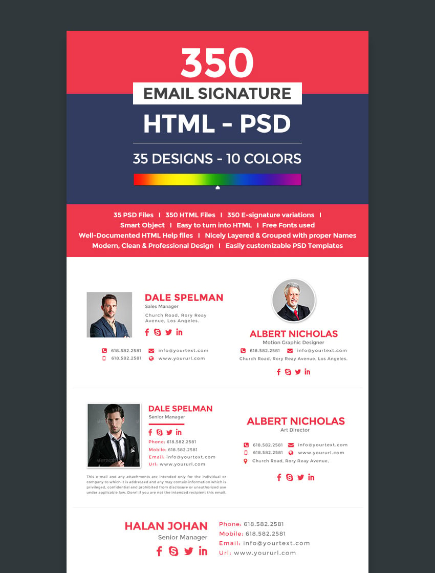 8 Modelos de Assinatura de E-mail Profissional: Com Design Exclusivos ...