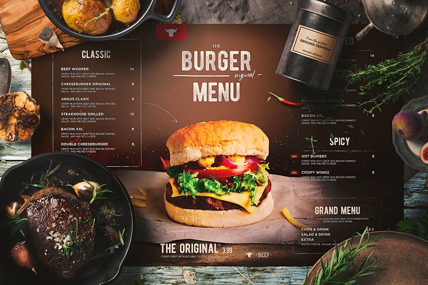 30 plantillas de menú para restaurante con diseños creativos | Envato Tuts+