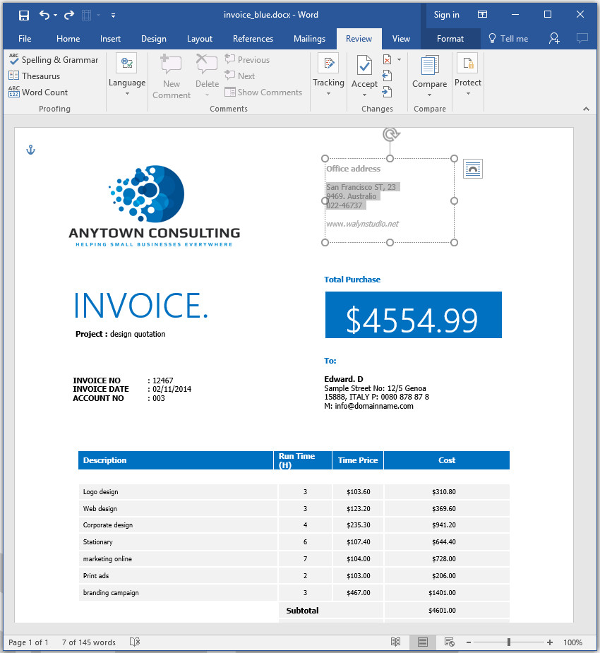 How to Make an Invoice in Word: From a Professional Template | Envato Tuts+