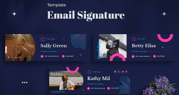 21 Creative Modern Email Signature Templates With Beautiful Designs ...