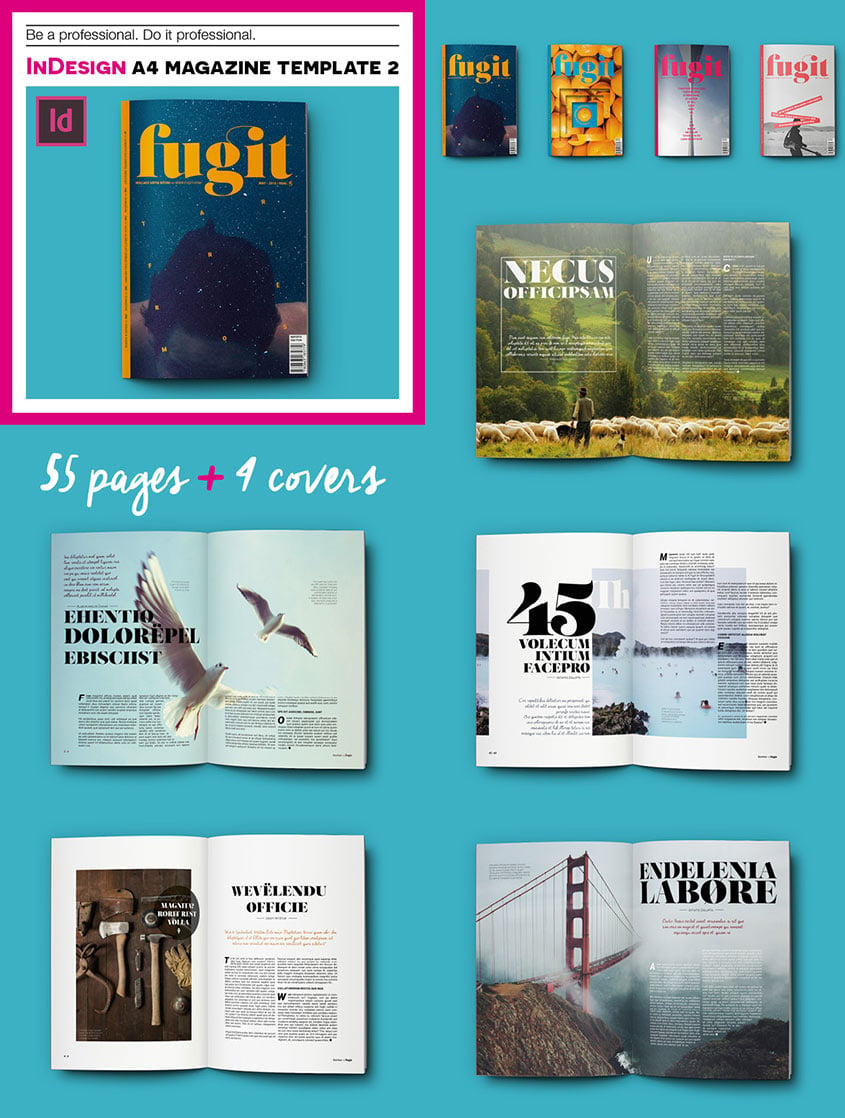 20 Template Majalah dengan Desain Tata Letak Cetak Kreatif