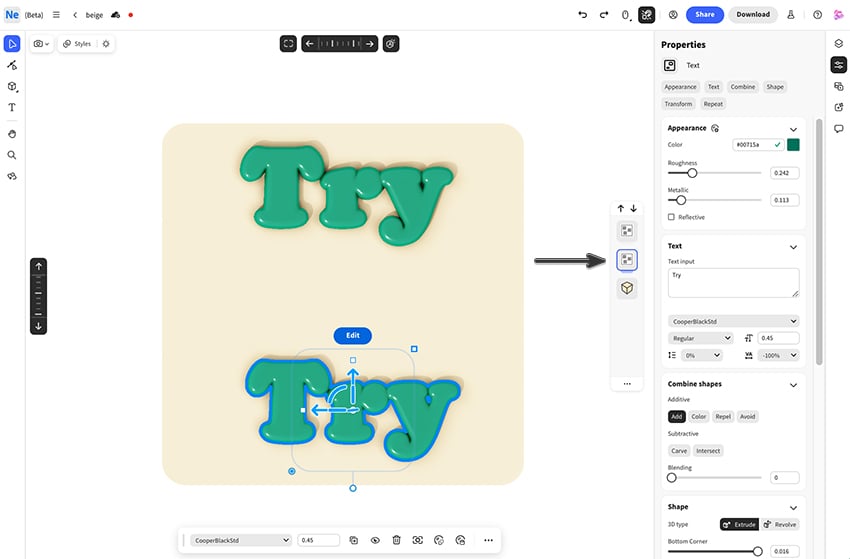 How to create 3D text effects with Project Neo and Adobe Firefly ...
