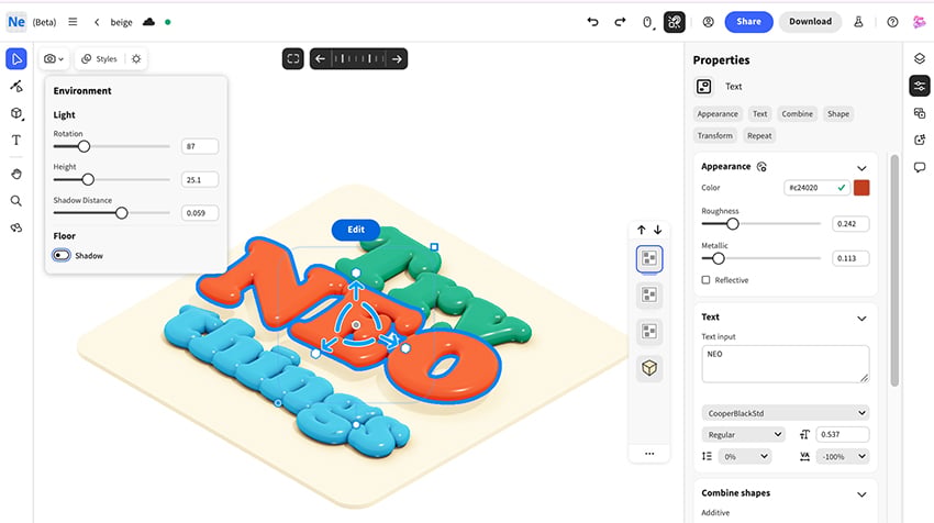 How to create 3D text effects with Project Neo and Adobe Firefly ...