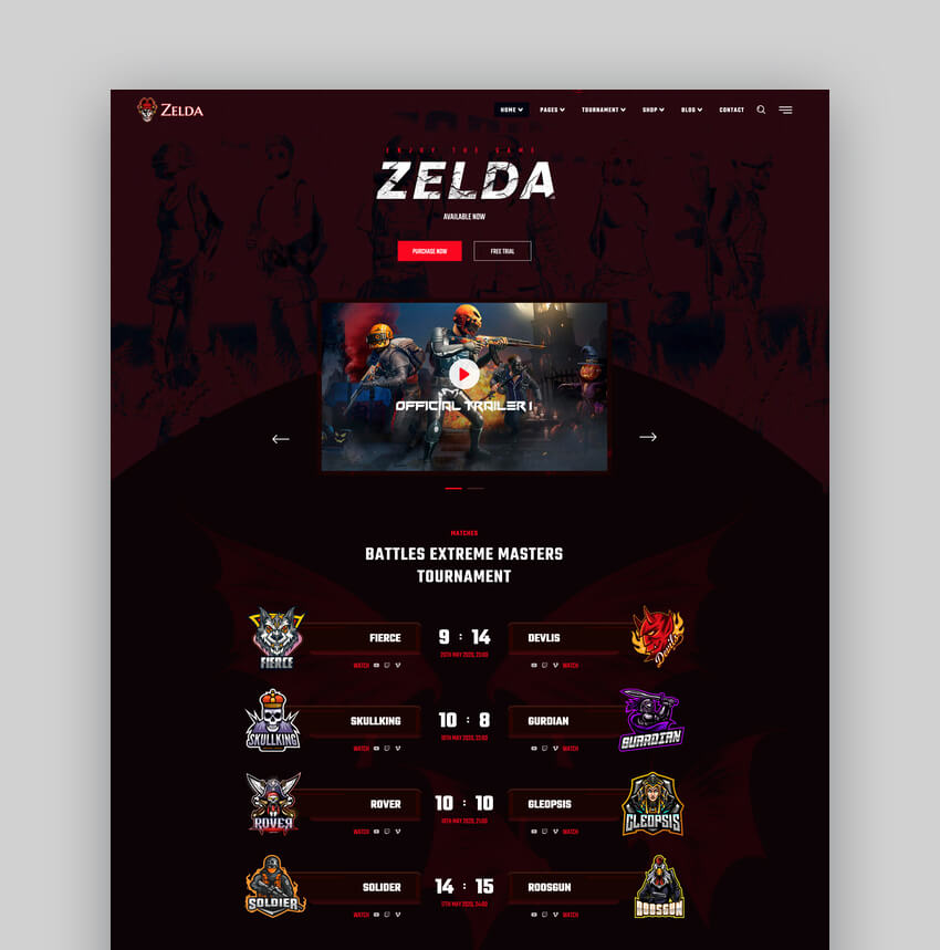25+ Awesome & Fun Gaming Website Templates HTML5 (Free & Premium ...