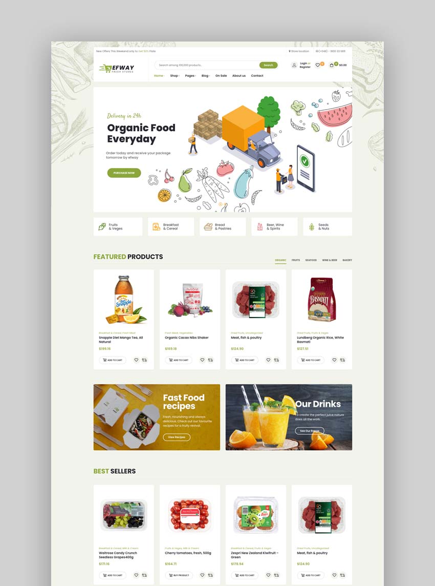 20 Food and Grocery Store WordPress Themes (Free and Premium) | Envato ...