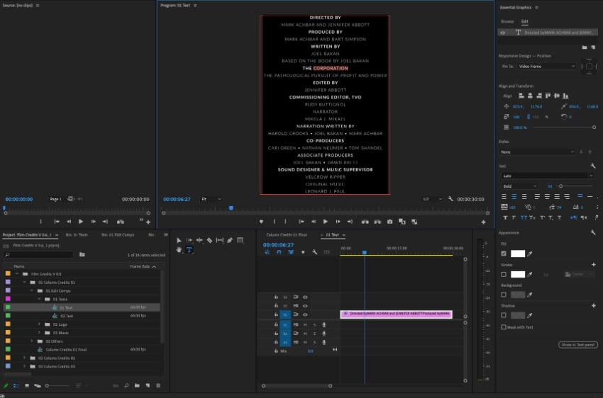 How to Make Scrolling Text Credits in Premiere Pro | Envato Tuts+