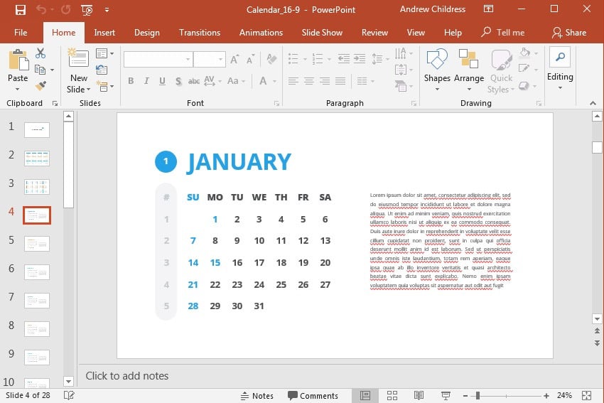 Cómo insertar rápidamente un calendario en PowerPoint con plantillas ...