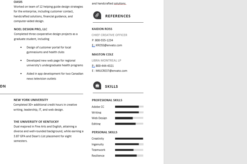 How to Make a Pro Resume on Word With Creative Template Designs ...