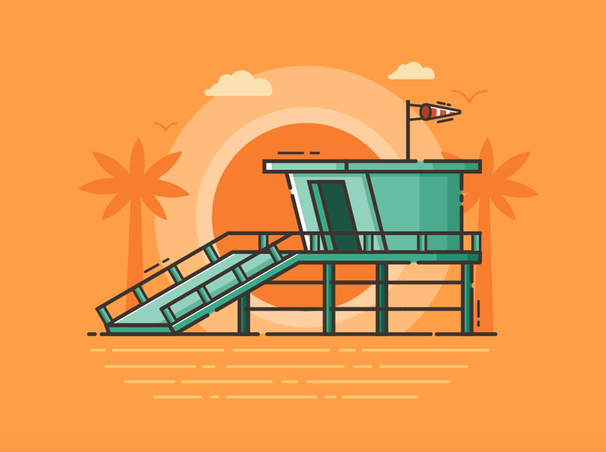 How to Create a Beach Guard Tower Illustration in Adobe Illustrator ...