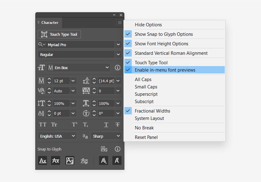 A Beginner s Guide To The Character Panel In Illustrator Envato Tuts 