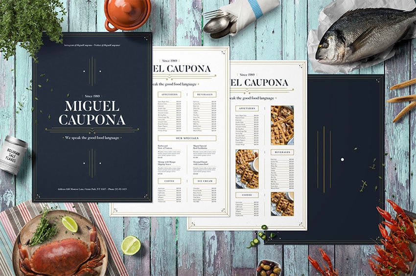 36 Ideas Creativas de Diseño Gráfico de Menú para Plantillas de Menú de ...