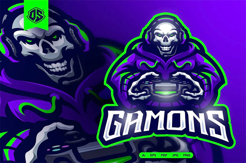 41 geniales diseños de logos de calavera gamer | Envato Tuts+