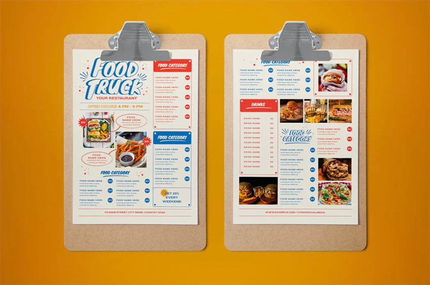 40 Best Food Truck Menu Templates (Design Ideas and Examples) | Envato ...