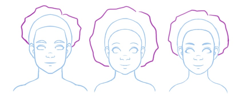 How to Draw Natural, Textured, Afro Hair (How to Draw Curly Hair ...