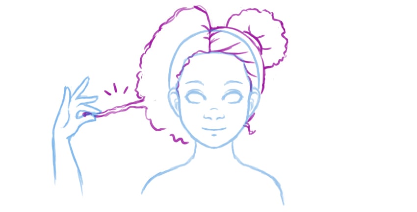 How to Draw Natural, Textured, Afro Hair (How to Draw Curly Hair ...