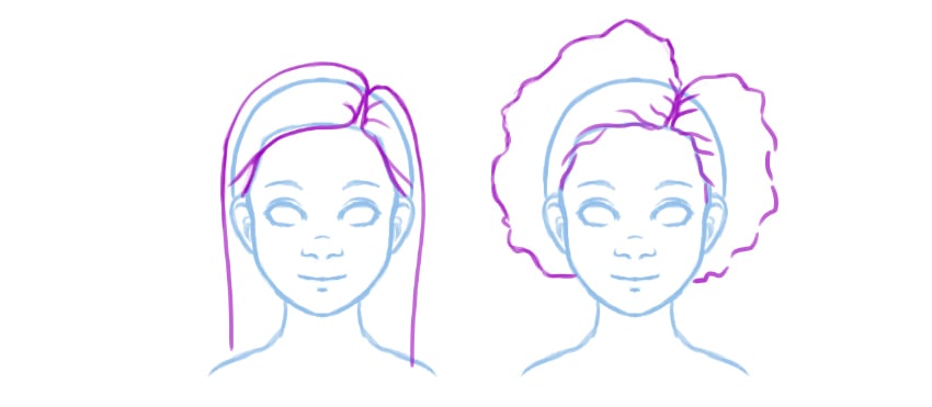 How to Draw Natural, Textured, Afro Hairstyles (Afros, Locs, Braids ...