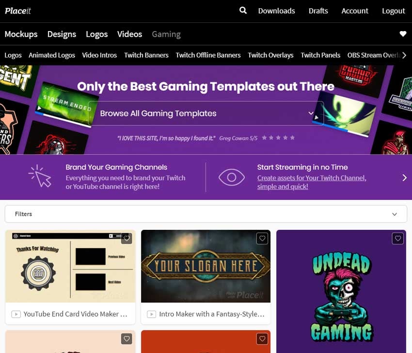 Gaming Templates for Twitch & YouTube Gamers (Streaming Overlays ...