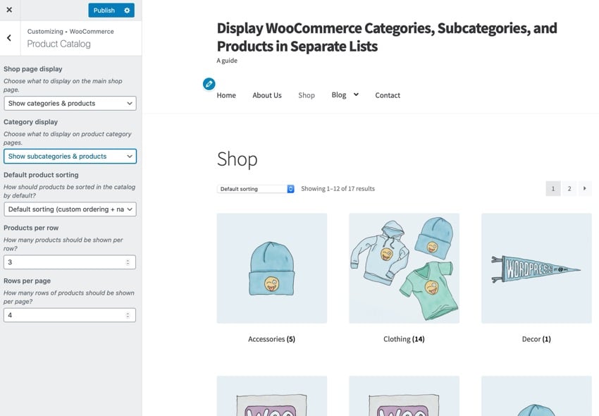 Display WooCommerce Categories, Subcategories, and Products in Separate ...
