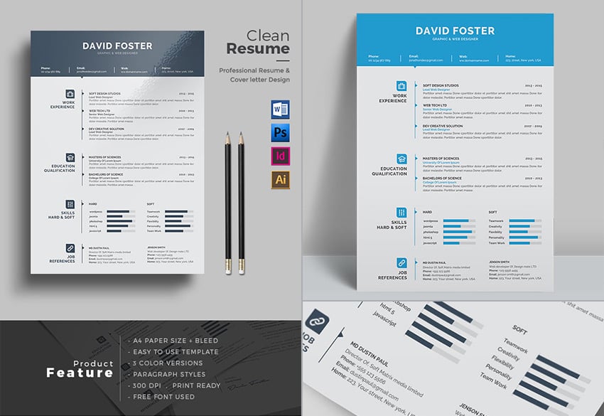 15+ Template Resume MS Word Profesional - Dengan Desain Sederhana ...
