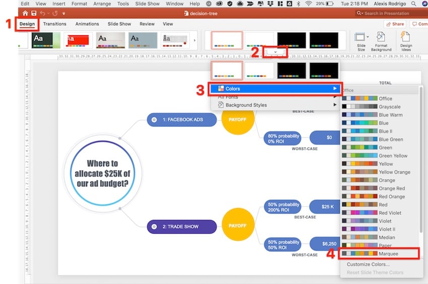 Wie man schnell einen Entscheidungsbaum in PowerPoint durch Anpassen ...