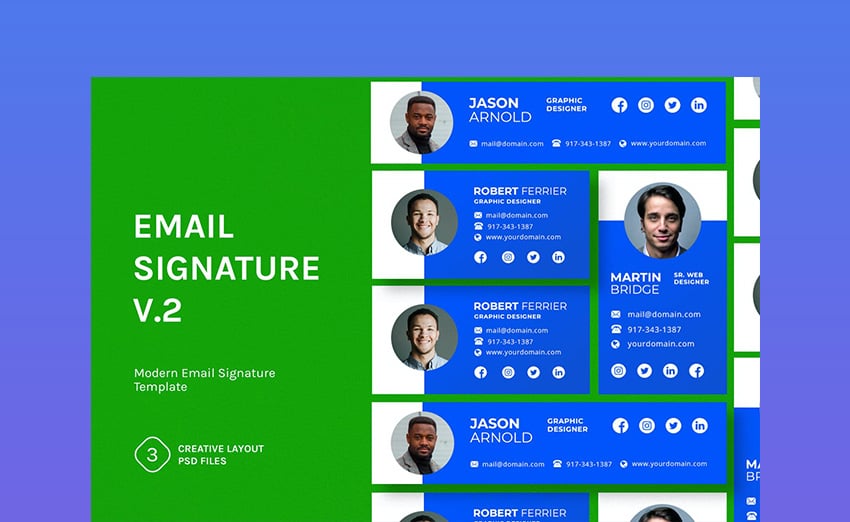 25 Best Free & Premium Email Footer Signature Template Designs to ...