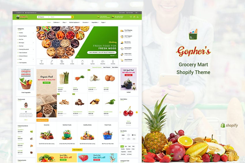 30 Free Tasty Grocery and Food Store Shopify Themes